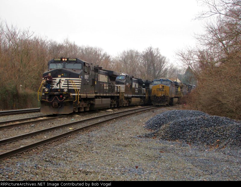NS 8907 and 9970; CSX 856